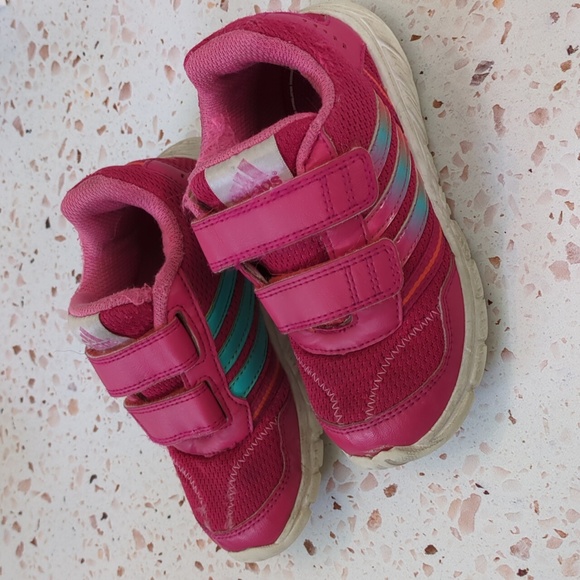 adidas | Shoes | Adidas Bright Pink Velcro Active Messy Play Shoes Kids ...